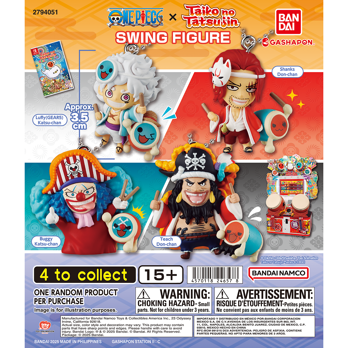 ONE PIECE×TAIKO NO TATSUJIN SWING FIGURE | NEW | Gashapon US official